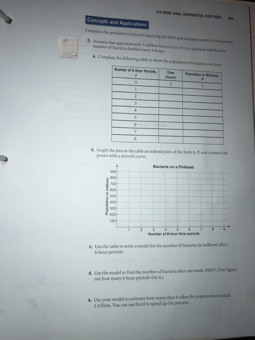 Solved 3.8 GOING VIRAL EXPONENTIAL FUNCTIONS 38 Concepts and | Chegg.com