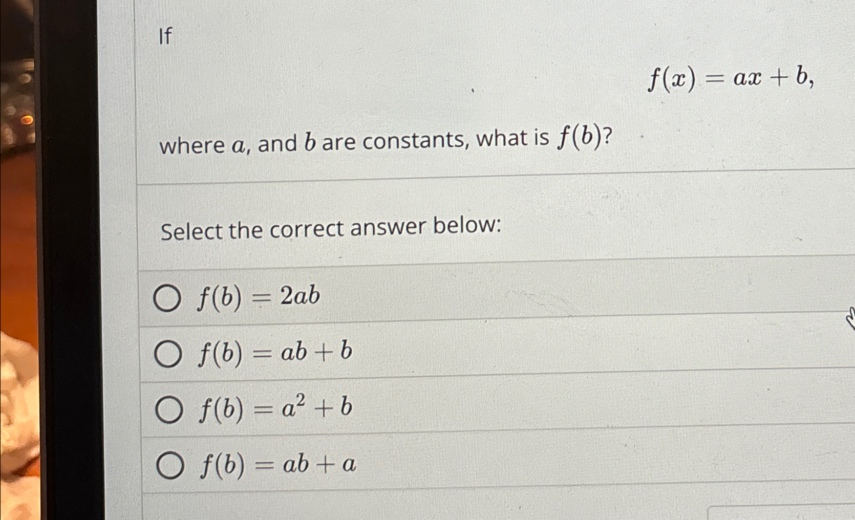 Solved Iff(x)=ax+b,where a, ﻿and b ﻿are constants, what is | Chegg.com