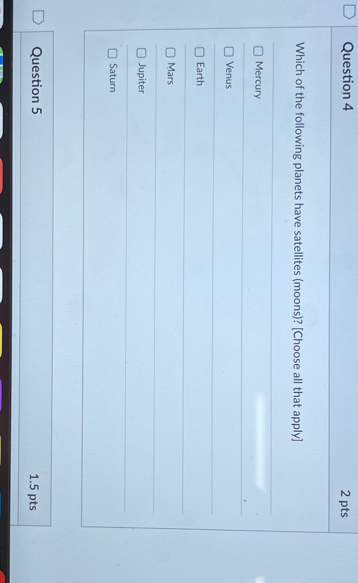 Solved Question 42 ﻿ptsWhich of the following planets have | Chegg.com