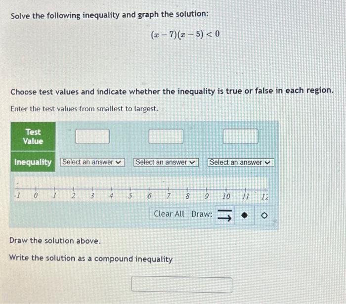Solved Solve the following inequality and graph the | Chegg.com