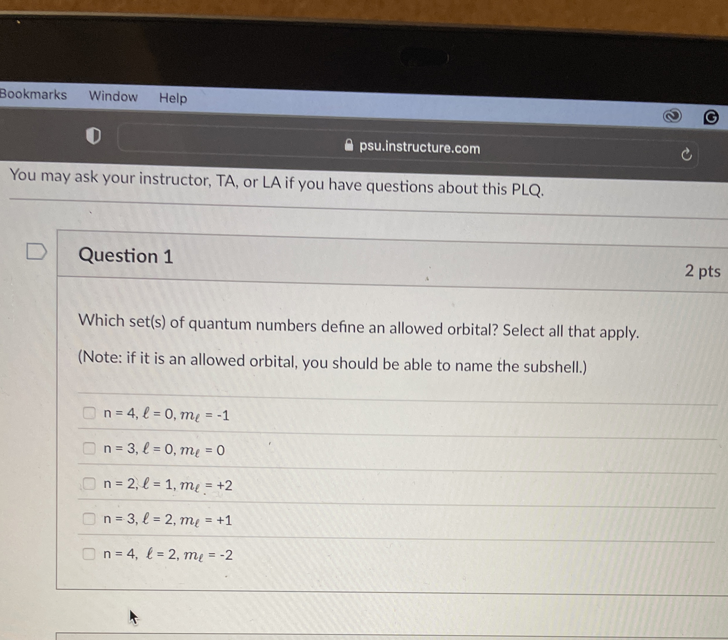 Solved BookmarksWindowHelppsu.instructure.comYou may ask | Chegg.com