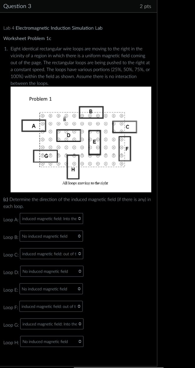 Solved Question 32 ﻿ptsLab 4 ﻿Electromagnetic Induction | Chegg.com