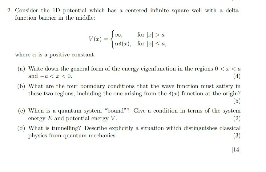 Solved 2. Consider the 1D potential which has a centered | Chegg.com Solved 2. Consider the 1D potential which has a centered | Chegg.com