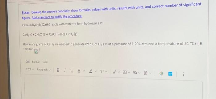 Essay. Develop the answers concisely, show formulas, | Chegg.com