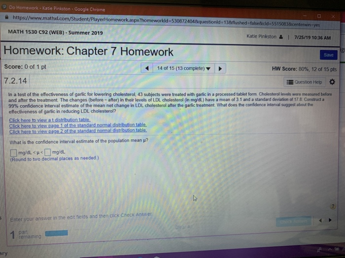 Solved P Do Homework- Katie Pinkston - Goggle Chrome | Chegg.com