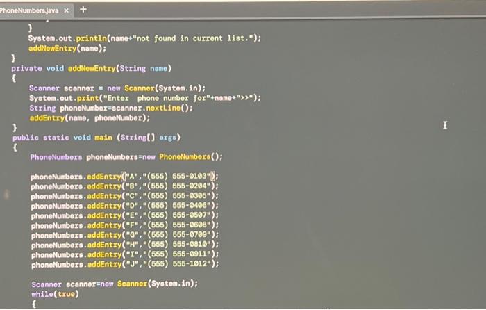 Solved Tasks Create the PhoneNumbers class. The PhoneNumbers | Chegg.com
