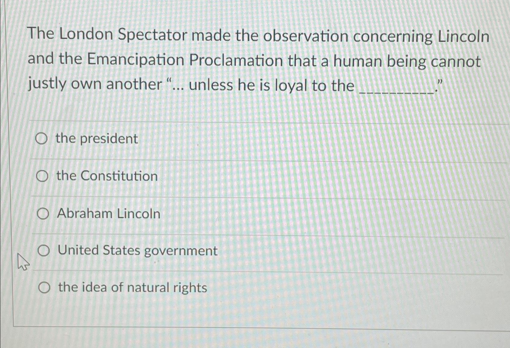 Solved The London Spectator made the observation concerning | Chegg.com