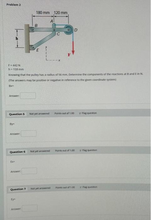 Solved Problem 2 F=442 N h=159 mm Knowing that the pulley | Chegg.com