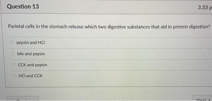 Solved Parietal cells in the stomach release which two | Chegg.com