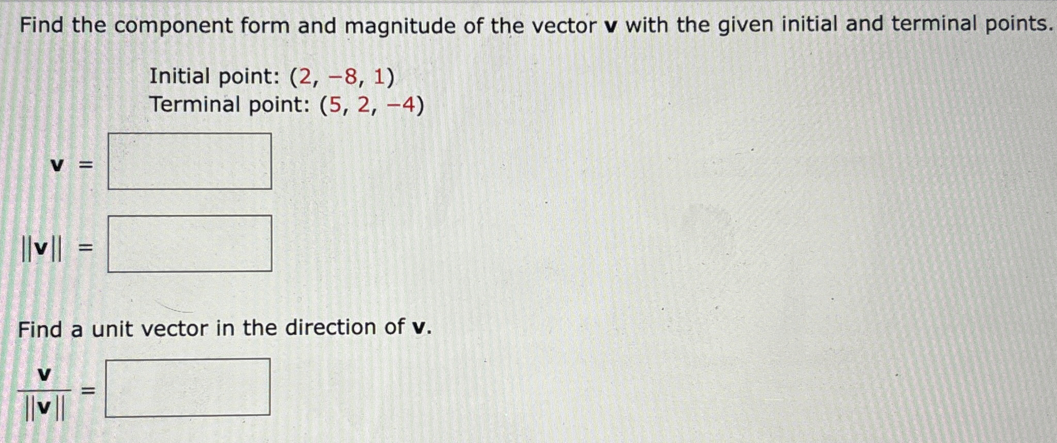 Solved Find the component form and magnitude of the vector v | Chegg.com