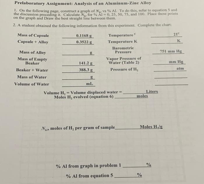 Solved Prelaboratory Assignment: Analysis of an | Chegg.com