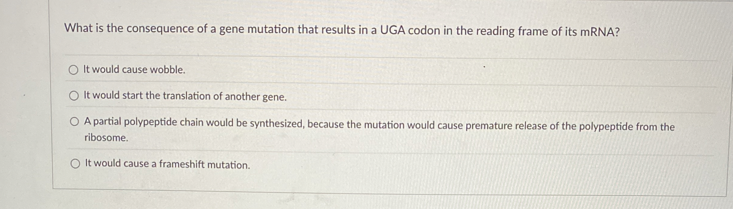 Solved What is the consequence of a gene mutation that | Chegg.com