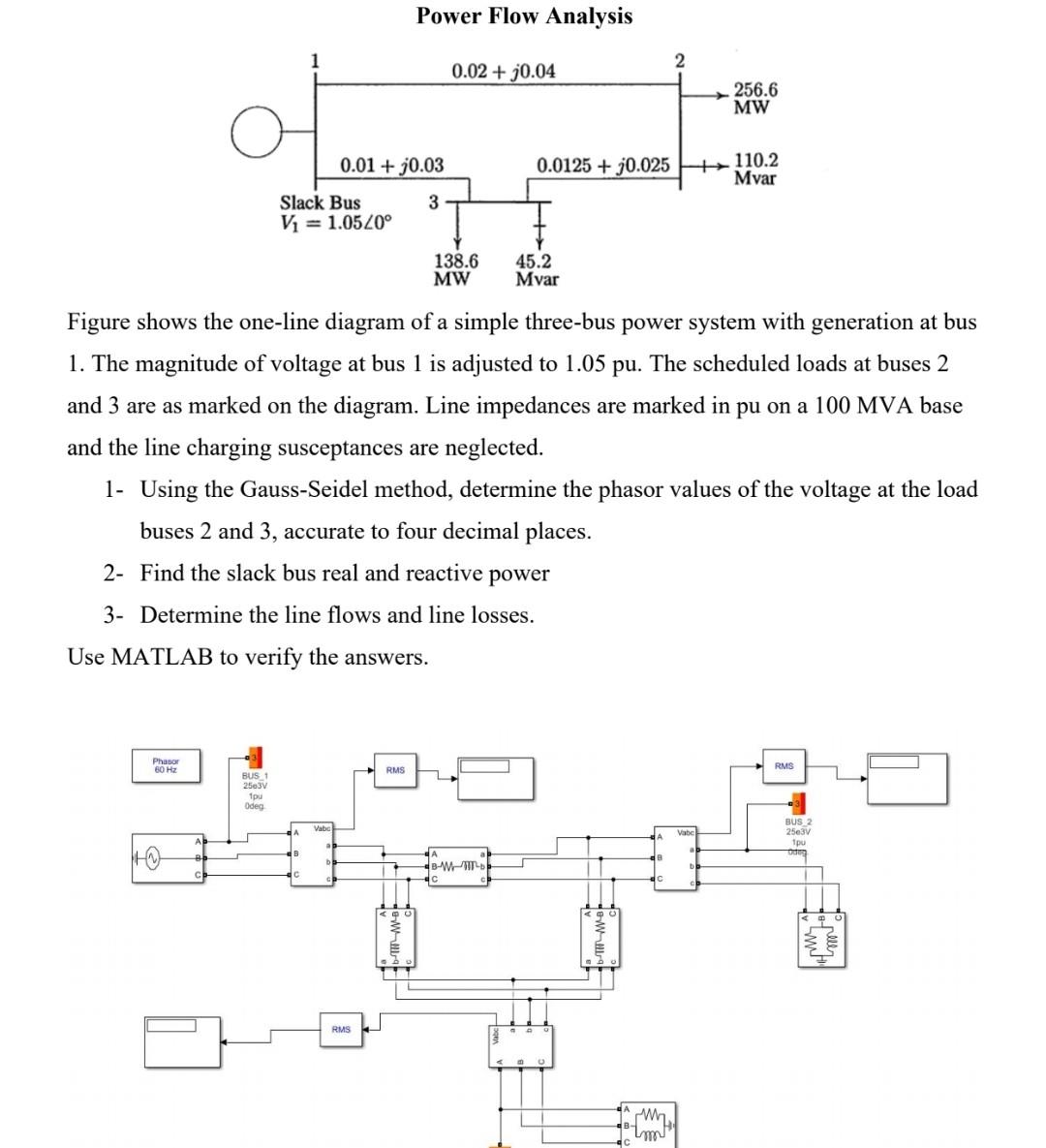 Solved Power Flow Analysis Figure shows the one-line diagram | Chegg.com
