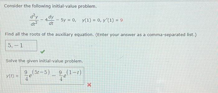 Solved Consider the following initial-value problem. d²y dy | Chegg.com
