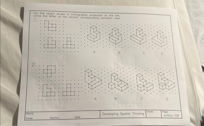 Solved For the object shown in orthographic projection on | Chegg.com