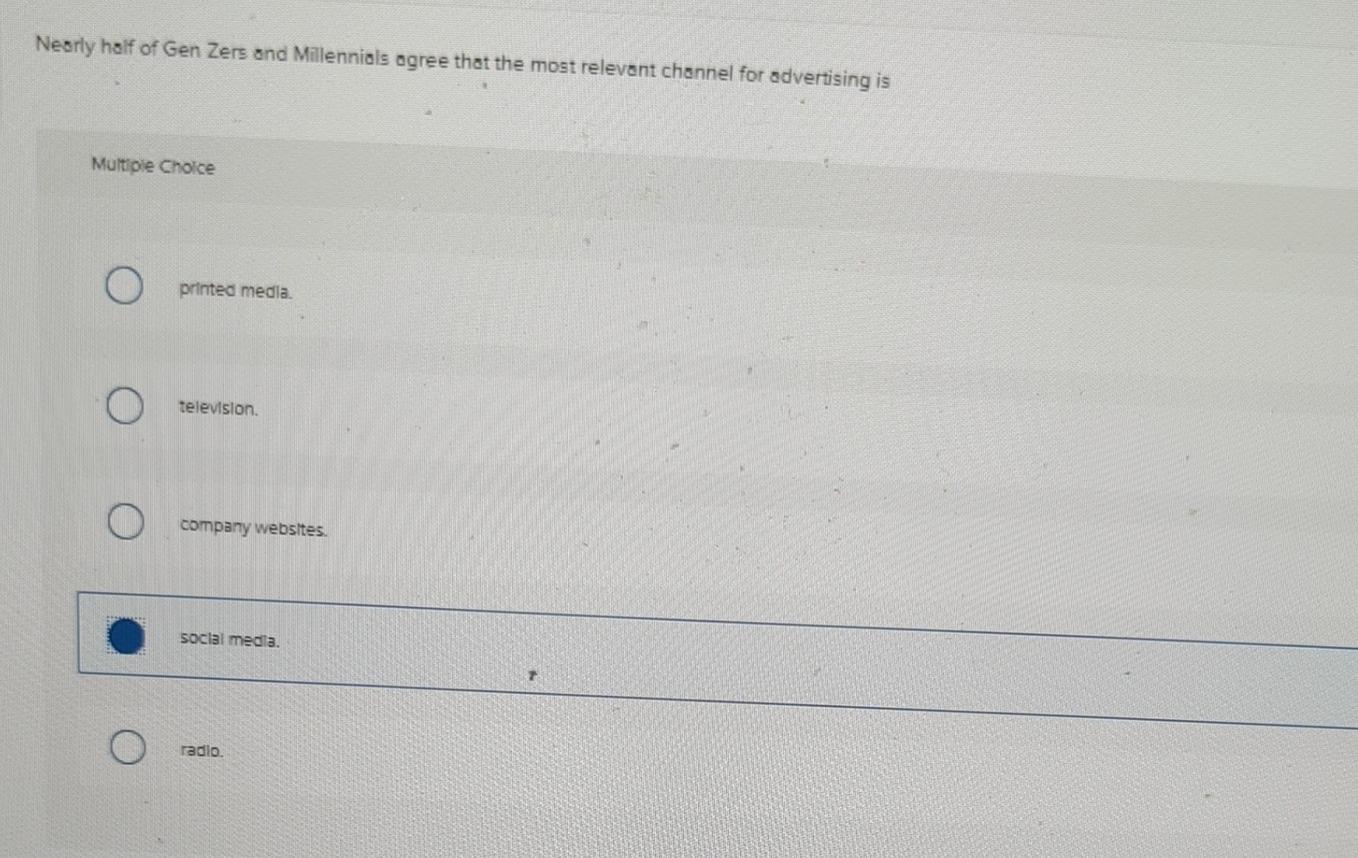 Solved Neorly half of Gen Zers and Millennials ogree that | Chegg.com