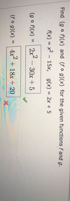 Solved Find (gof)(x) and (f o g)(x) for the given functions | Chegg.com