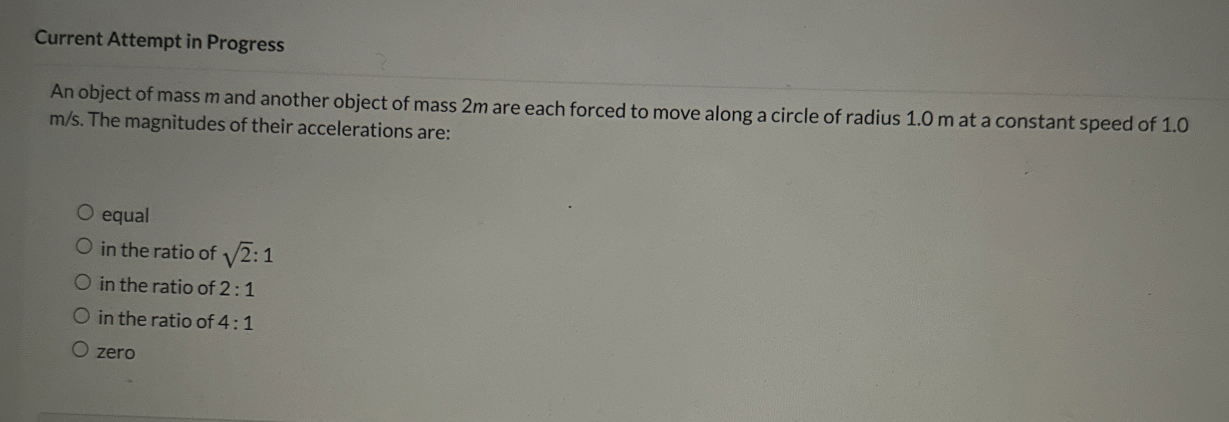 Solved Current Attempt in ProgressAn object of mass m ﻿and | Chegg.com