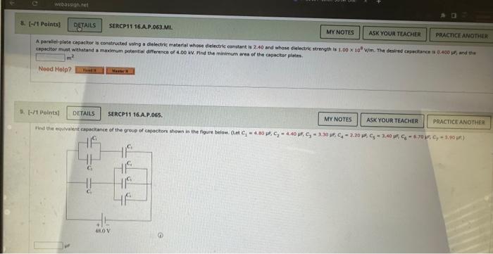 Solved webassign.net 8. [-/1 Points] DETAILS SERCP11 | Chegg.com