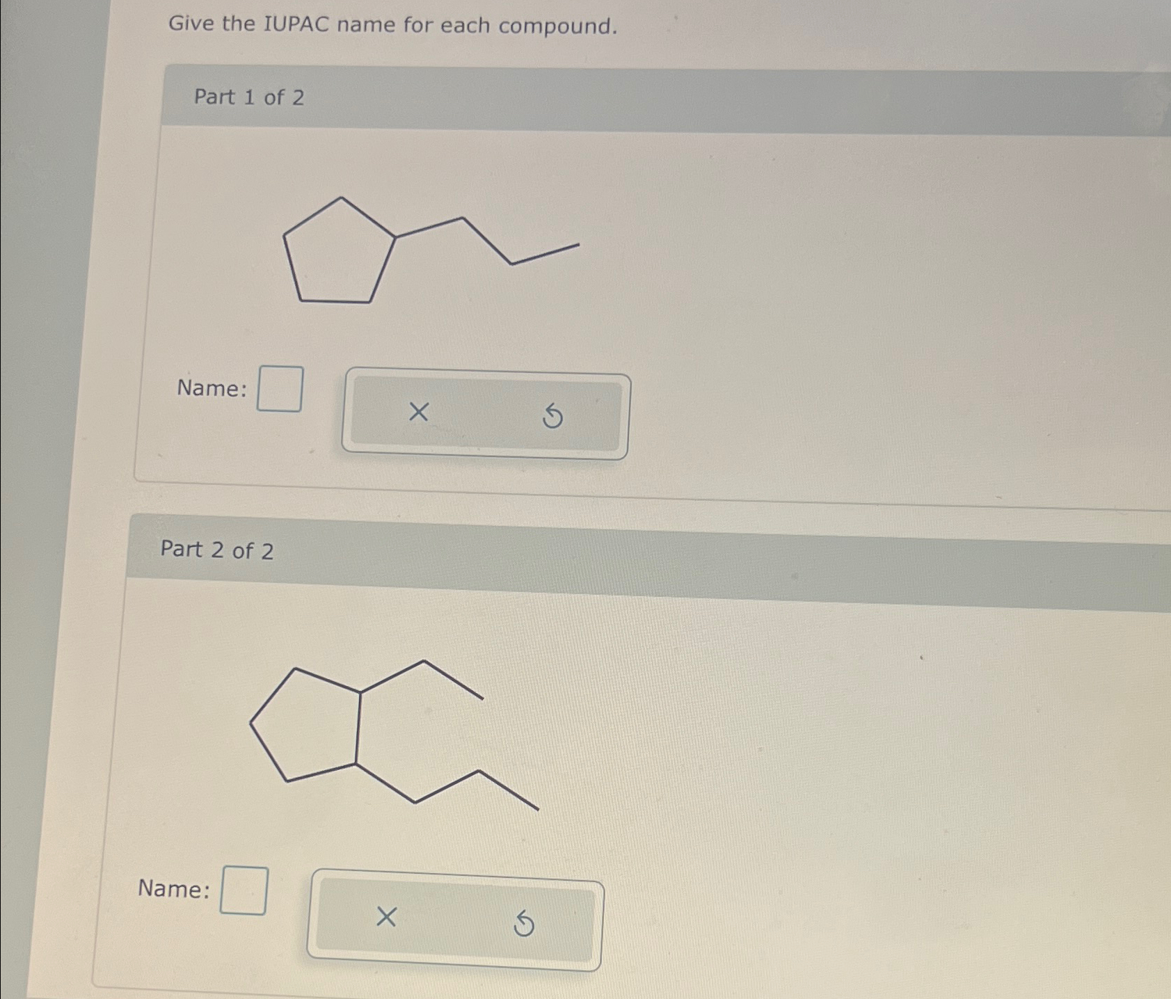 Solved Give the IUPAC name for each compound.Part 1 ﻿of | Chegg.com