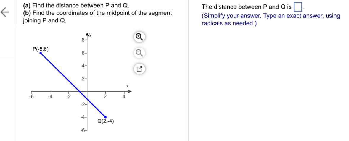Solved (a) Find the distance between P and Q.\\n(b) Find the | Chegg.com