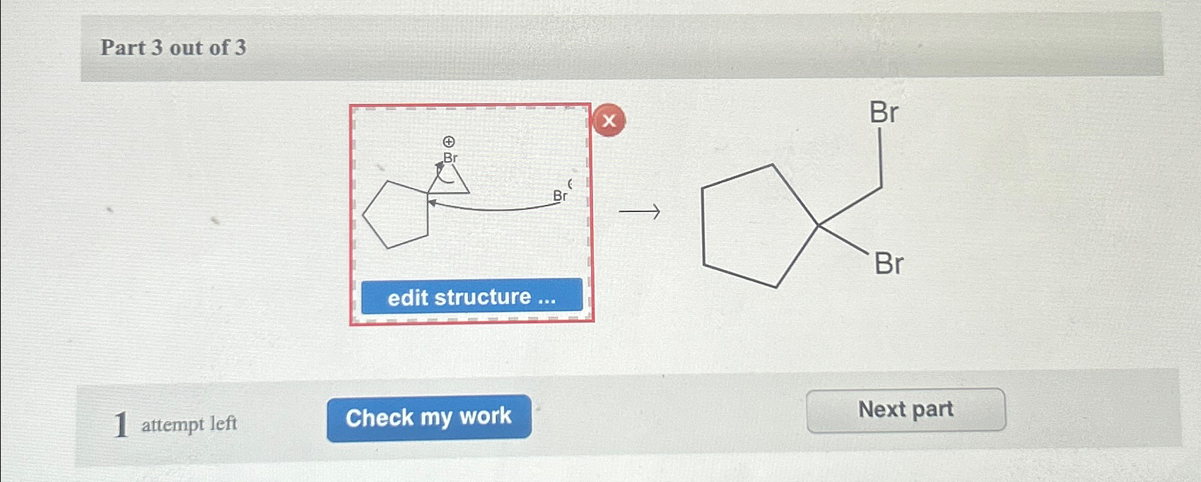 Solved Part 3 ﻿out of 31 ﻿attempt left | Chegg.com