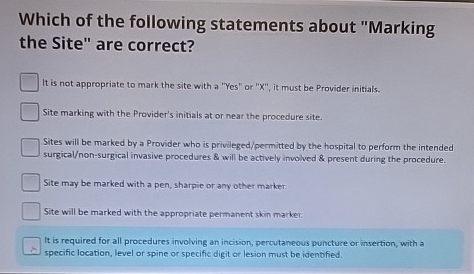 Solved Which of the following statements about "Marking the | Chegg.com