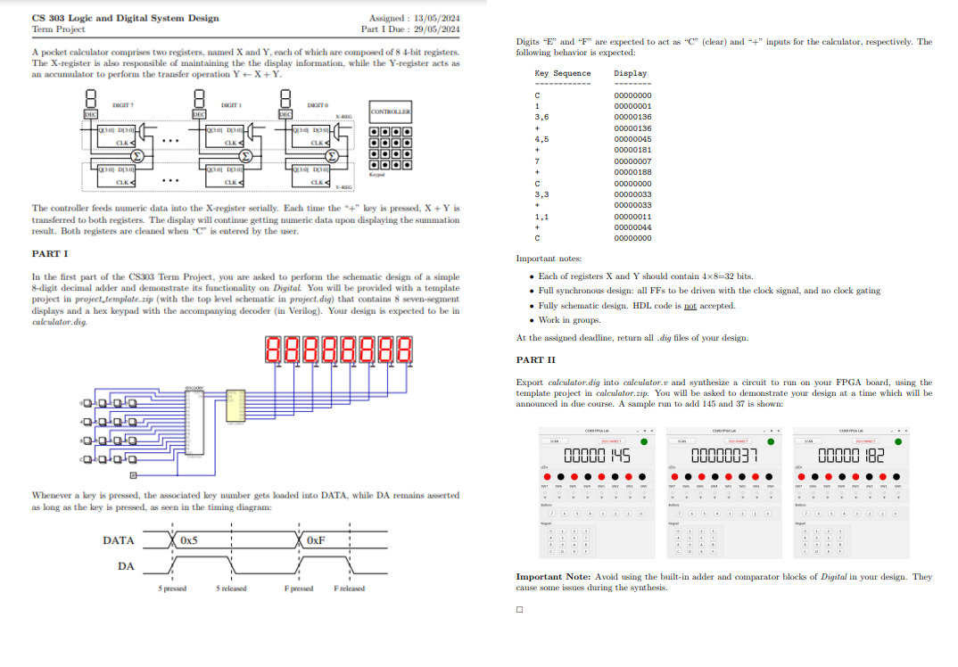 Solved A pocket calculator comprises two registers, named x | Chegg.com