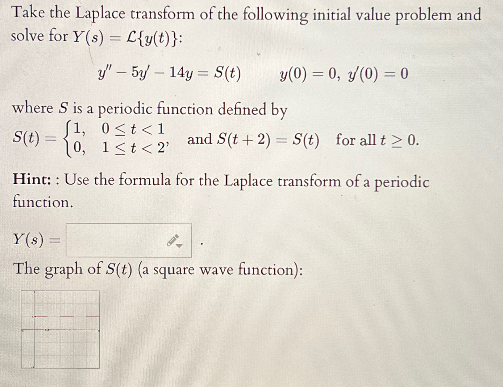 Solved Take the Laplace transform of the following initial | Chegg.com