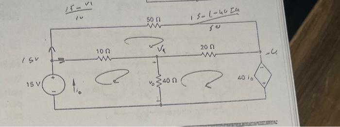 Solved use the mesh-current method to find io in the circuit | Chegg.com