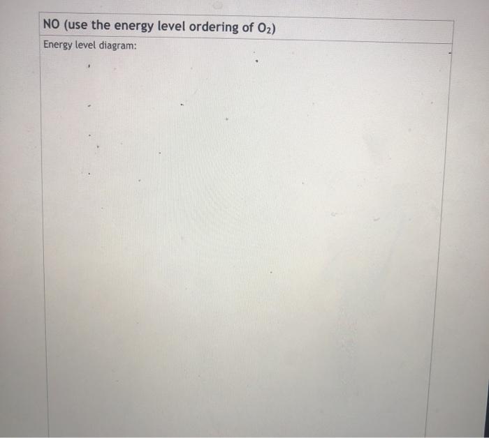 Solved NO (use the energy level ordering of O2) Energy level | Chegg.com