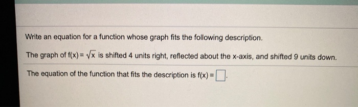Solved Write an equation for a function whose graph fits the | Chegg.com