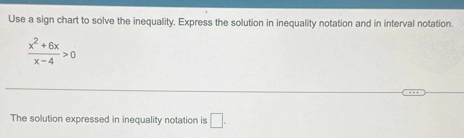 Solved Use a sign chart to solve the inequality. Express the | Chegg.com