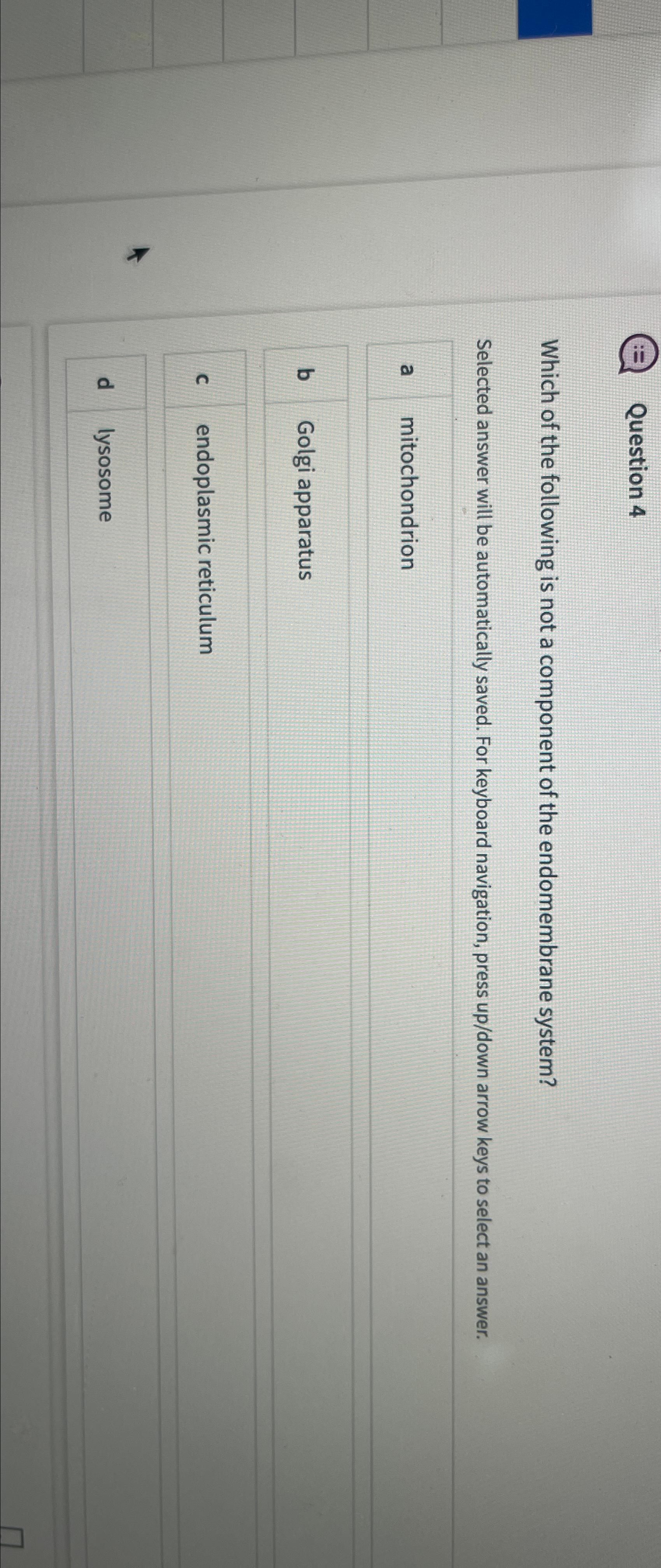Solved Question 4Which of the following is not a component | Chegg.com