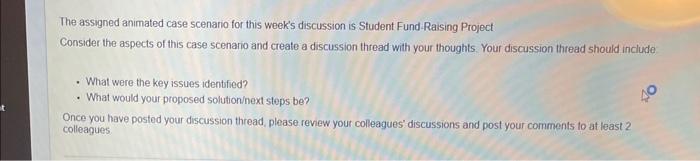 Solved The assigned animated case scenario for this week's | Chegg.com