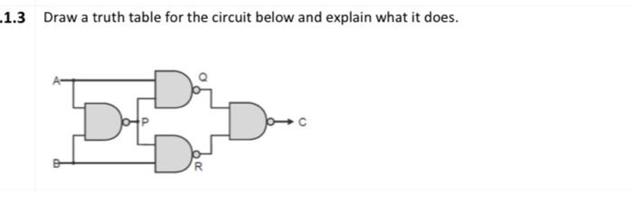 Solved Draw a truth table for the circuit below and explain | Chegg.com