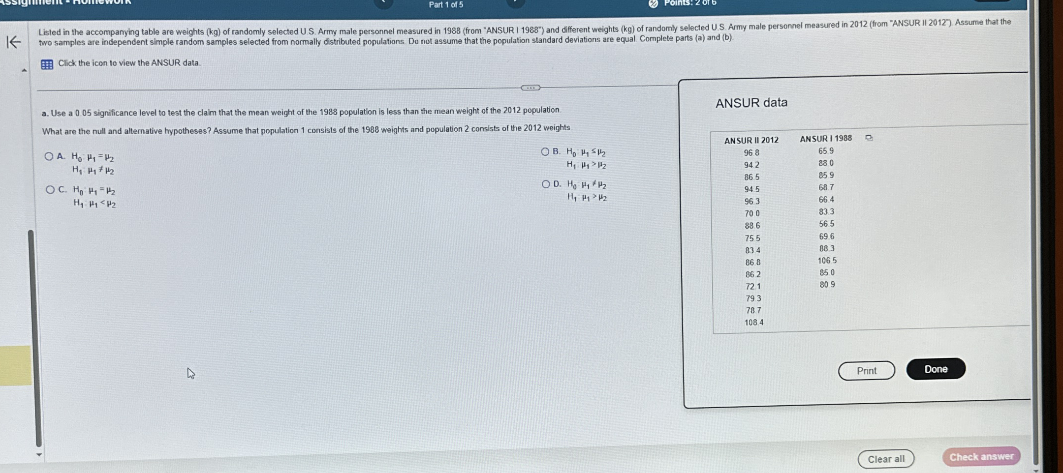 Solved Part 1 ﻿of 5 ﻿two samples are independent simple | Chegg.com