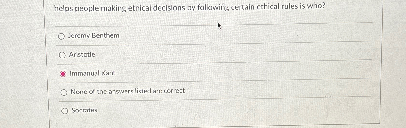 Solved helps people making ethical decisions by following | Chegg.com