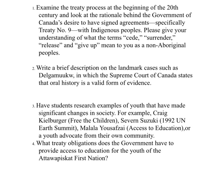 1. Examine the treaty process at the beginning of the | Chegg.com