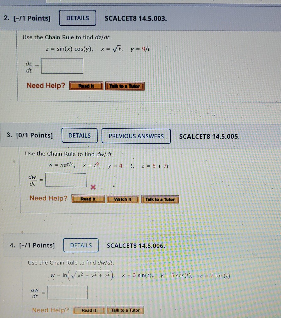 Solved 2. (-/1 Points] DETAILS SCALCET8 14.5.003. Use the | Chegg.com