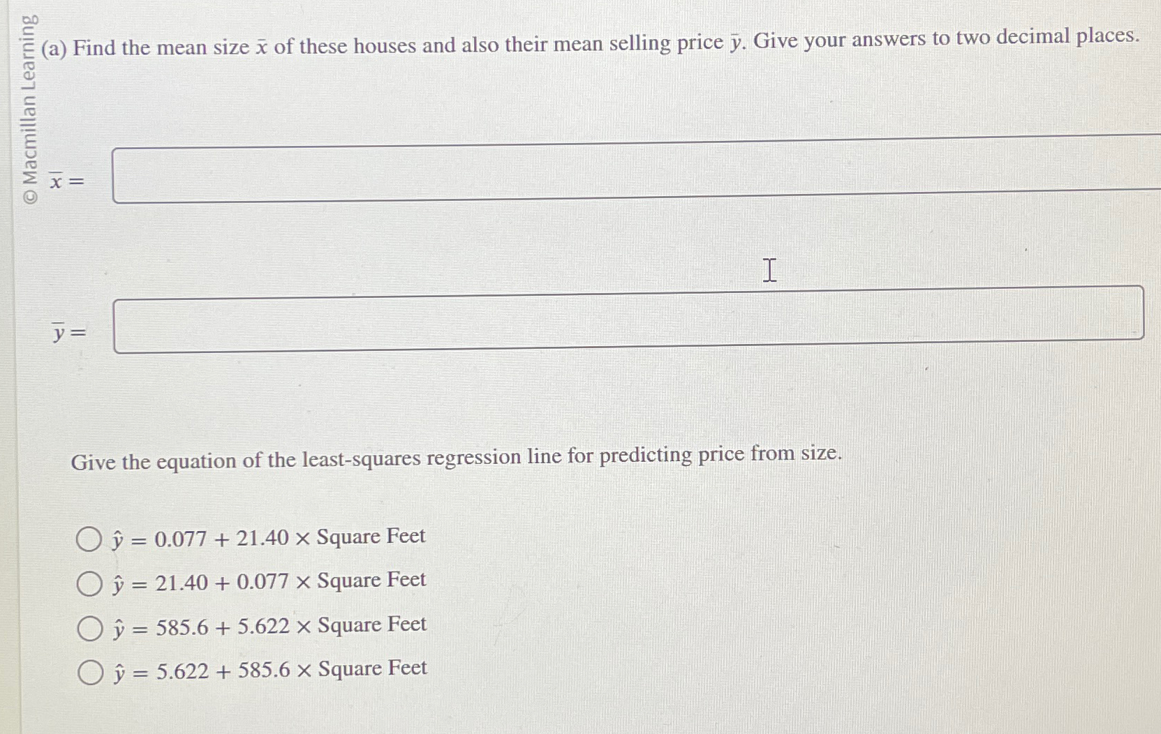 Solved Give the equation of the least-squares regression | Chegg.com