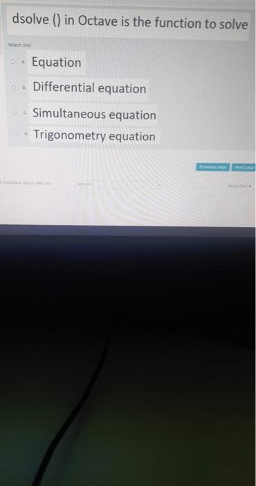 Solved dsolve () in Octave is the function to solve Select | Chegg.com