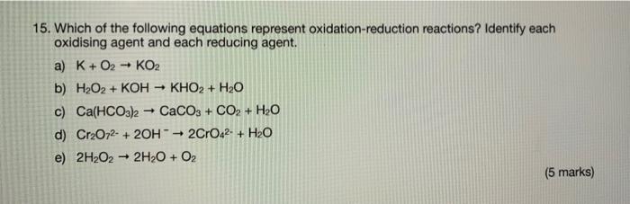 Solved - 15. Which of the following equations represent | Chegg.com