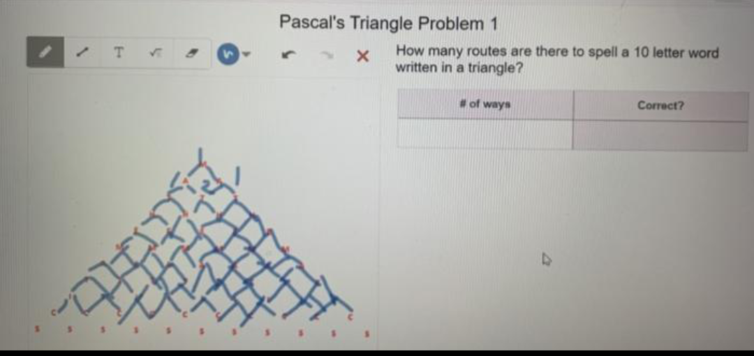 Solved Pascal's Triangle Problem 1 How many routes are there | Chegg.com