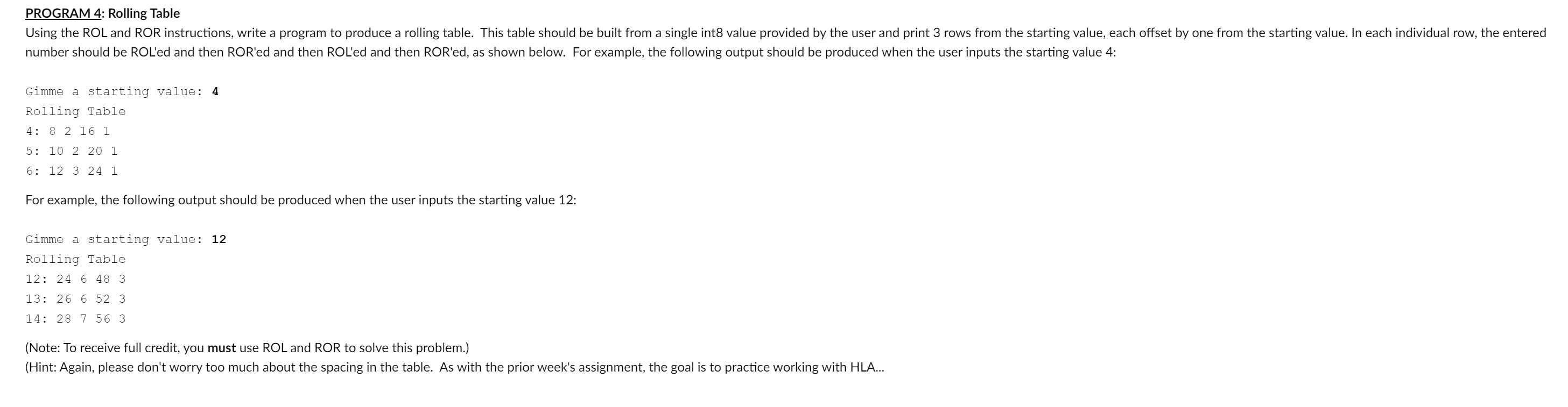 Heres the feedback on it Your RollingTable Code | Chegg.com