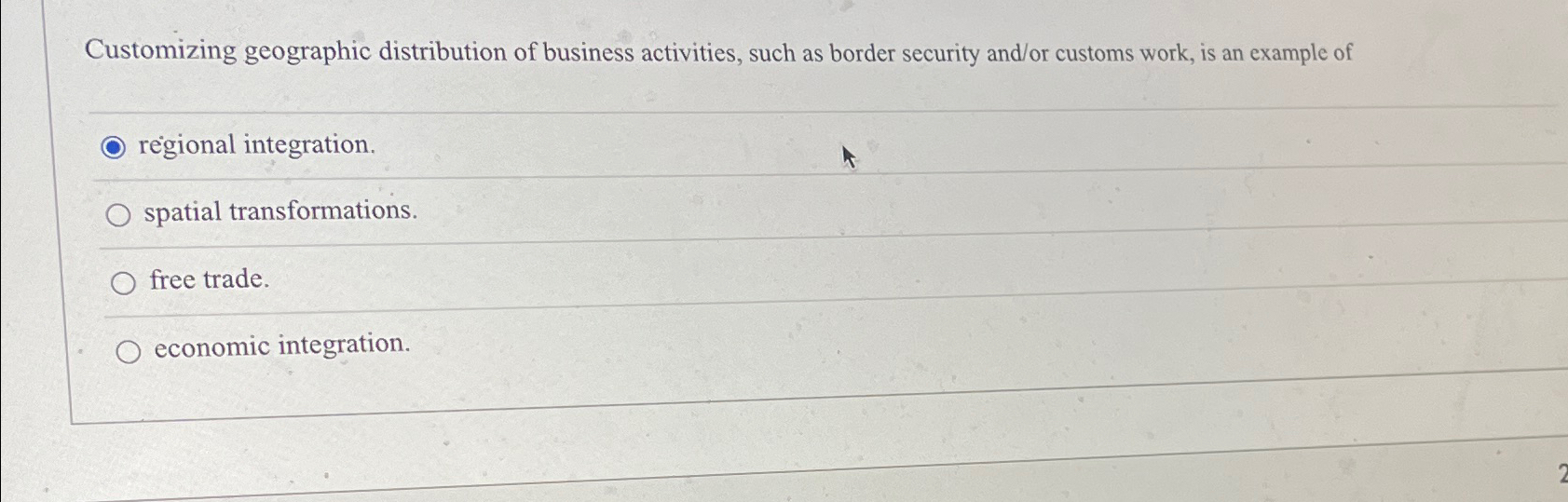 Solved Customizing geographic distribution of business | Chegg.com