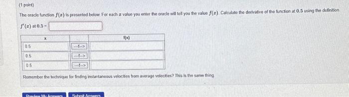 Solved (1 point) The oracle function f(x) is presented | Chegg.com