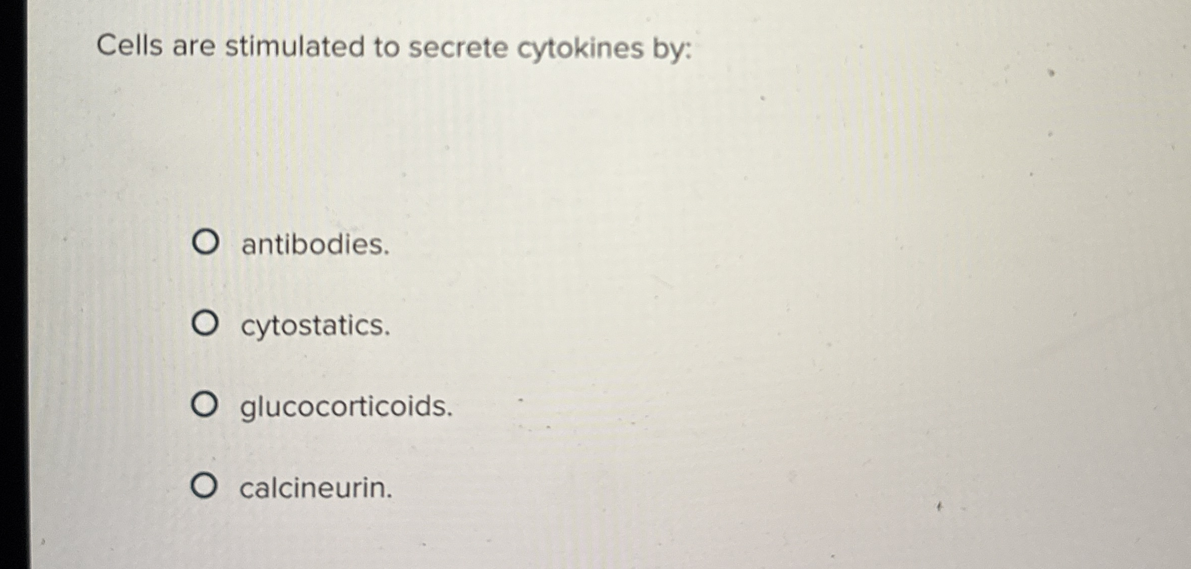 Solved Cells are stimulated to secrete cytokines | Chegg.com