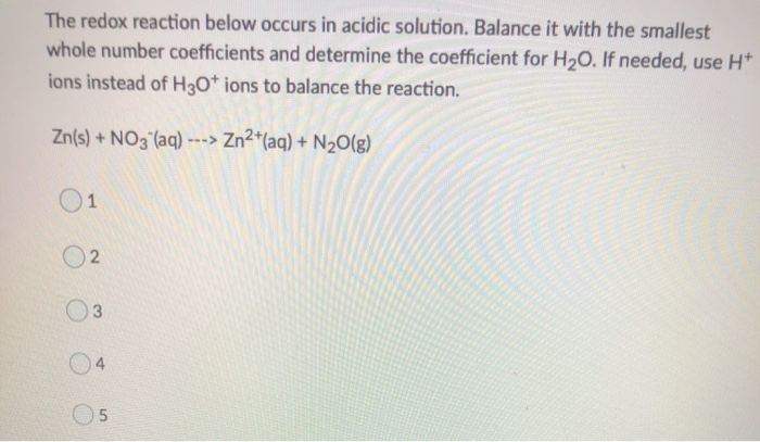 Solved The redox reaction below occurs in acidic solution. | Chegg.com