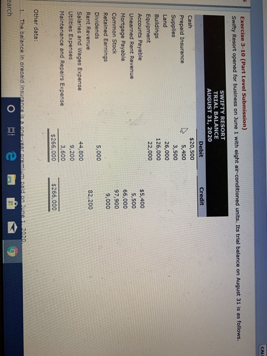 Solved CAL Exercise 3-10 (Part Level Submission) Swifty | Chegg.com